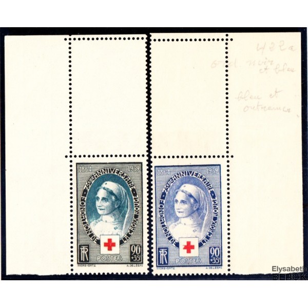 France - n° 422A - Infirmière - Non émis - Croix-Rouge en LUXE - TRES RARE - Philatelie-Berck