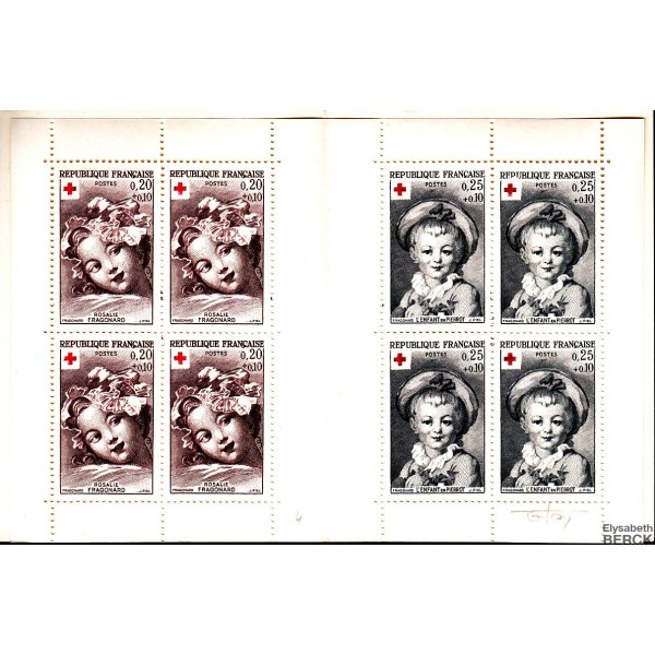 France - n°1366/1367 - Carnet Croix-Rouge 1962 - Type II RARE. - Philatelie-Berck