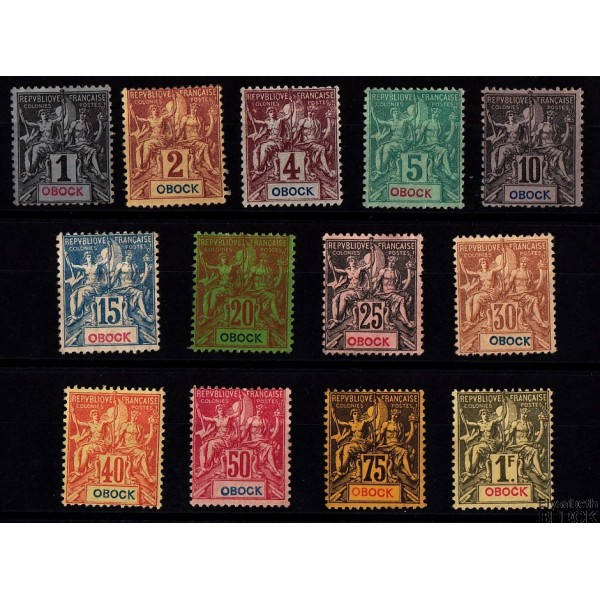 Obock - n° 32/44 - Série complète de 1892. - Philatelie-Berck