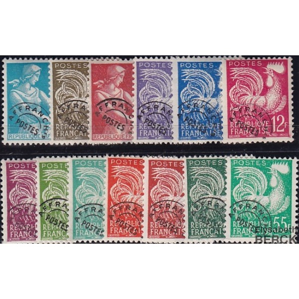 France - n°Préo 106/118 - Moissonneuse et Coq Gaulois. - Philatelie-Berck